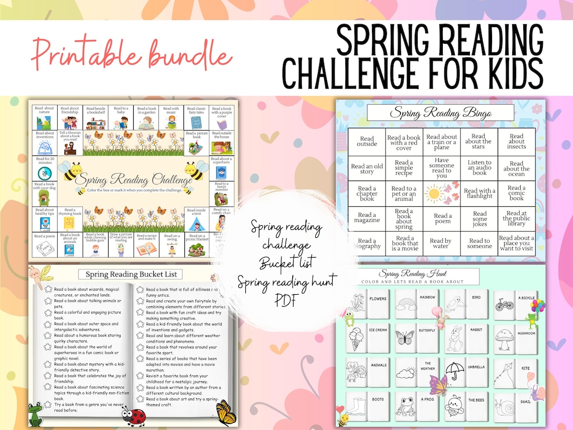 Spring Break Reading Challenge for Kids, Awards, Books, Reader, Log ...