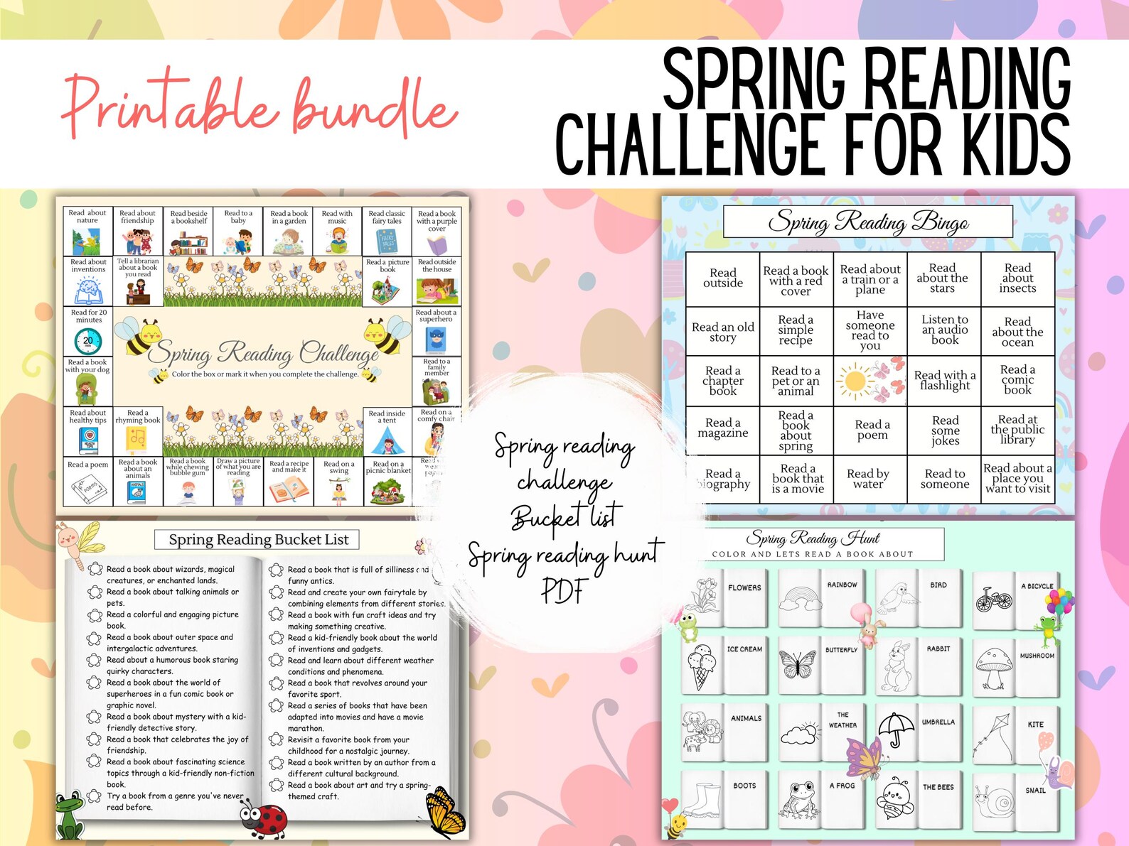Spring Break Reading Challenge for Kids, Awards, Books, Reader, Log ...