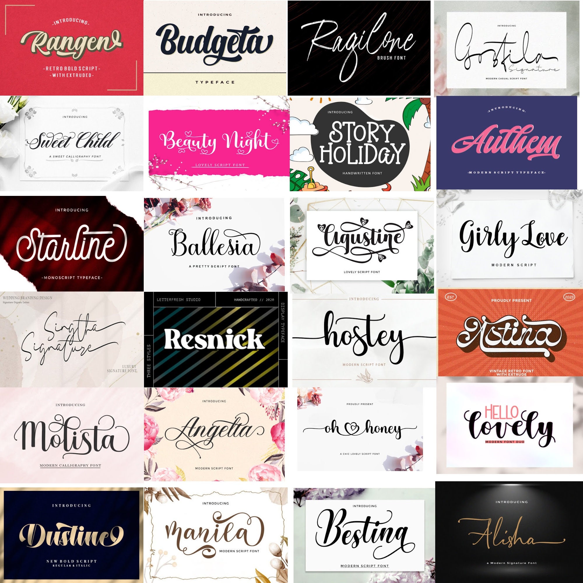 The Ultimate Vintage Font Collection Bundle, Cricut, Script Font, Fonts ...