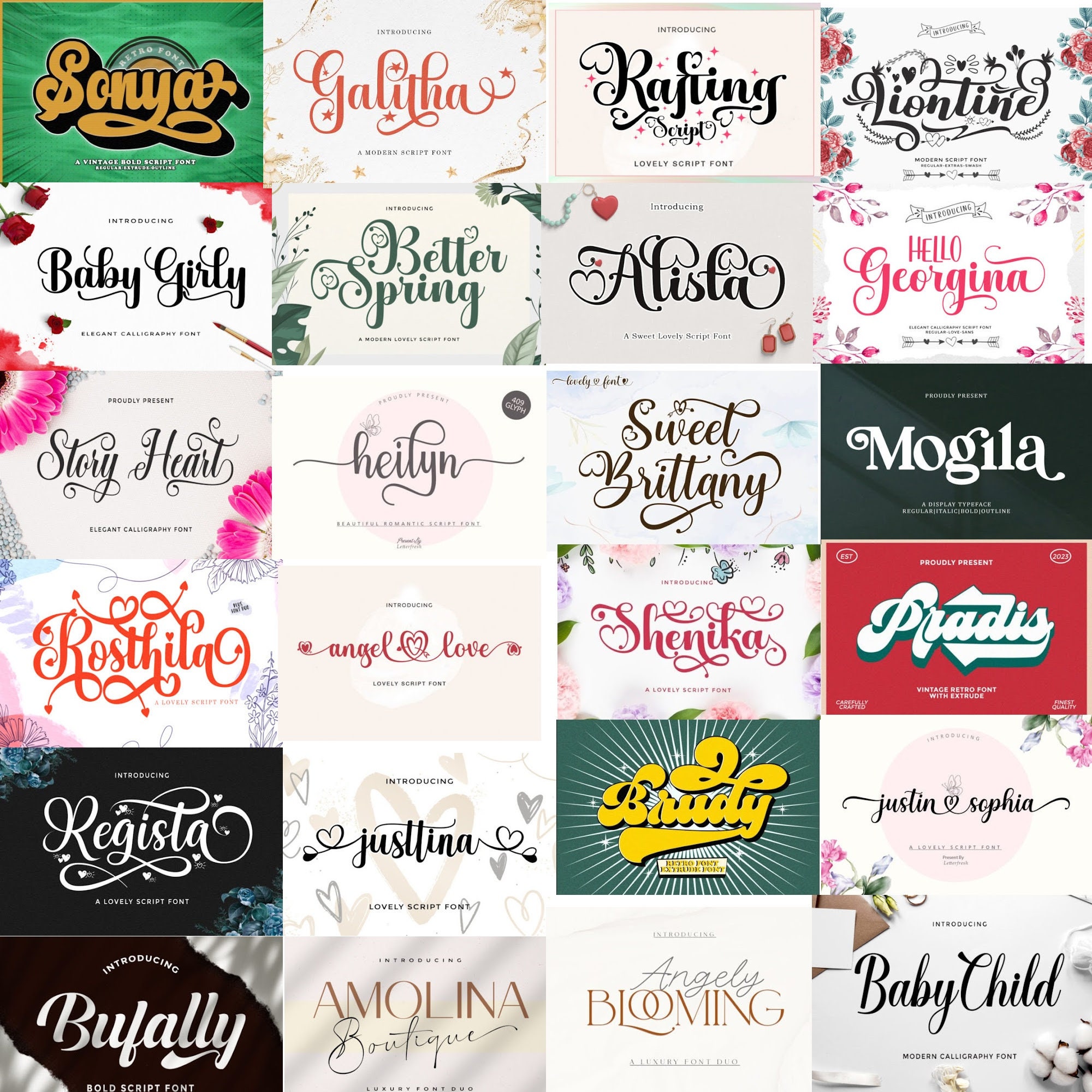 The Ultimate Vintage Font Collection Bundle, Cricut, Script Font, Fonts ...