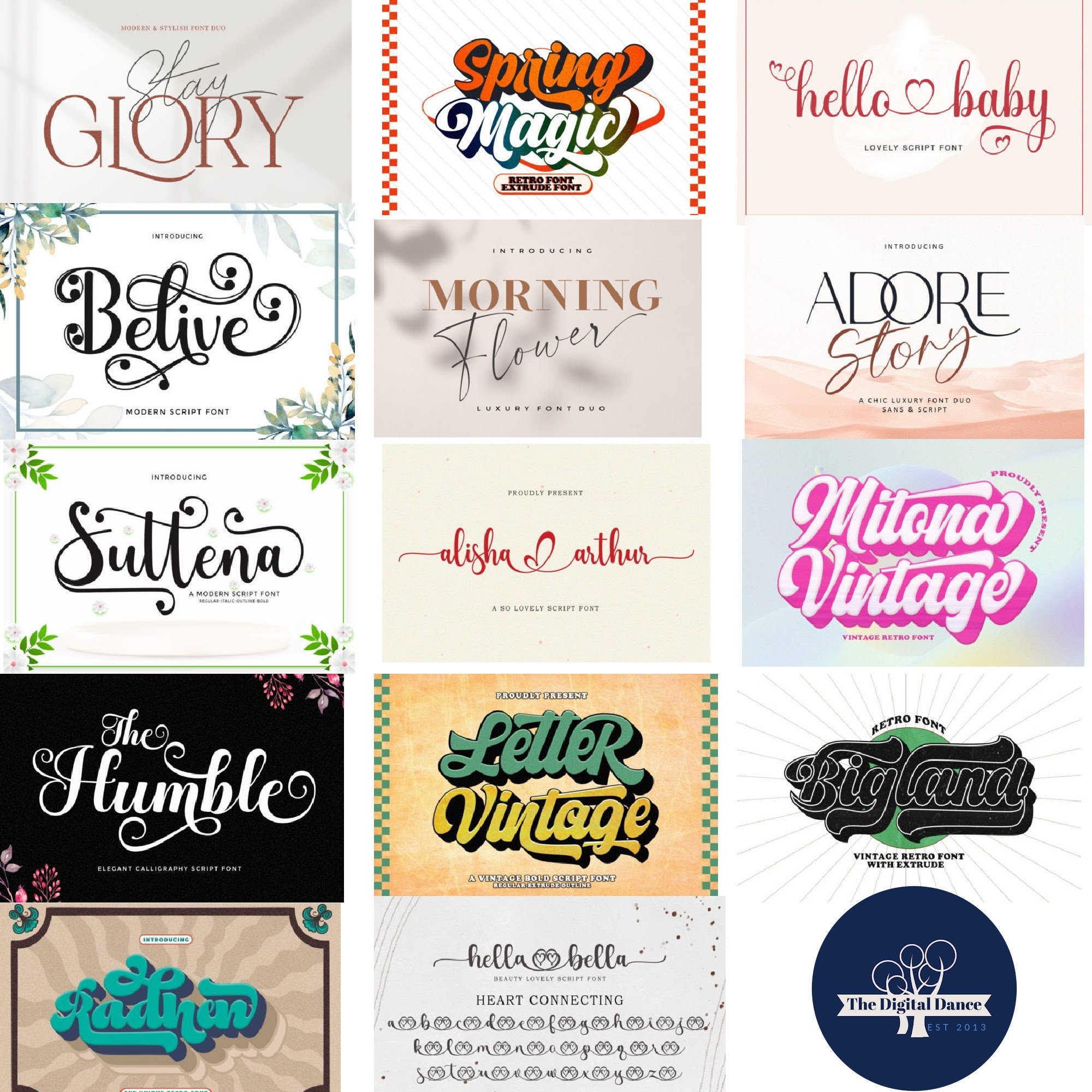 The Ultimate Vintage Font Collection Bundle, Cricut, Script Font, Fonts ...