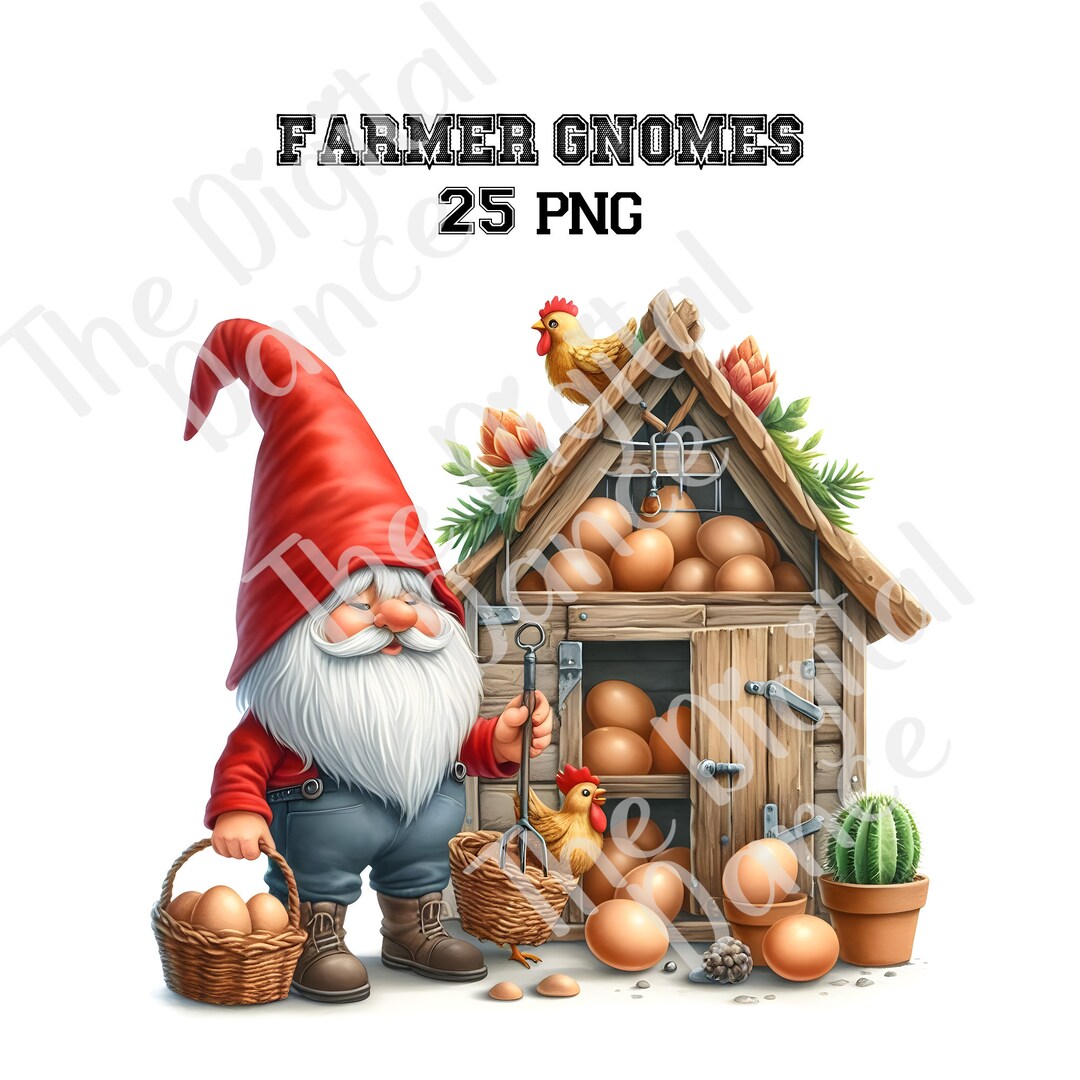 Watercolor Farmer Gnome Clipart, Transparent, Png, Clipart, Gnome ...