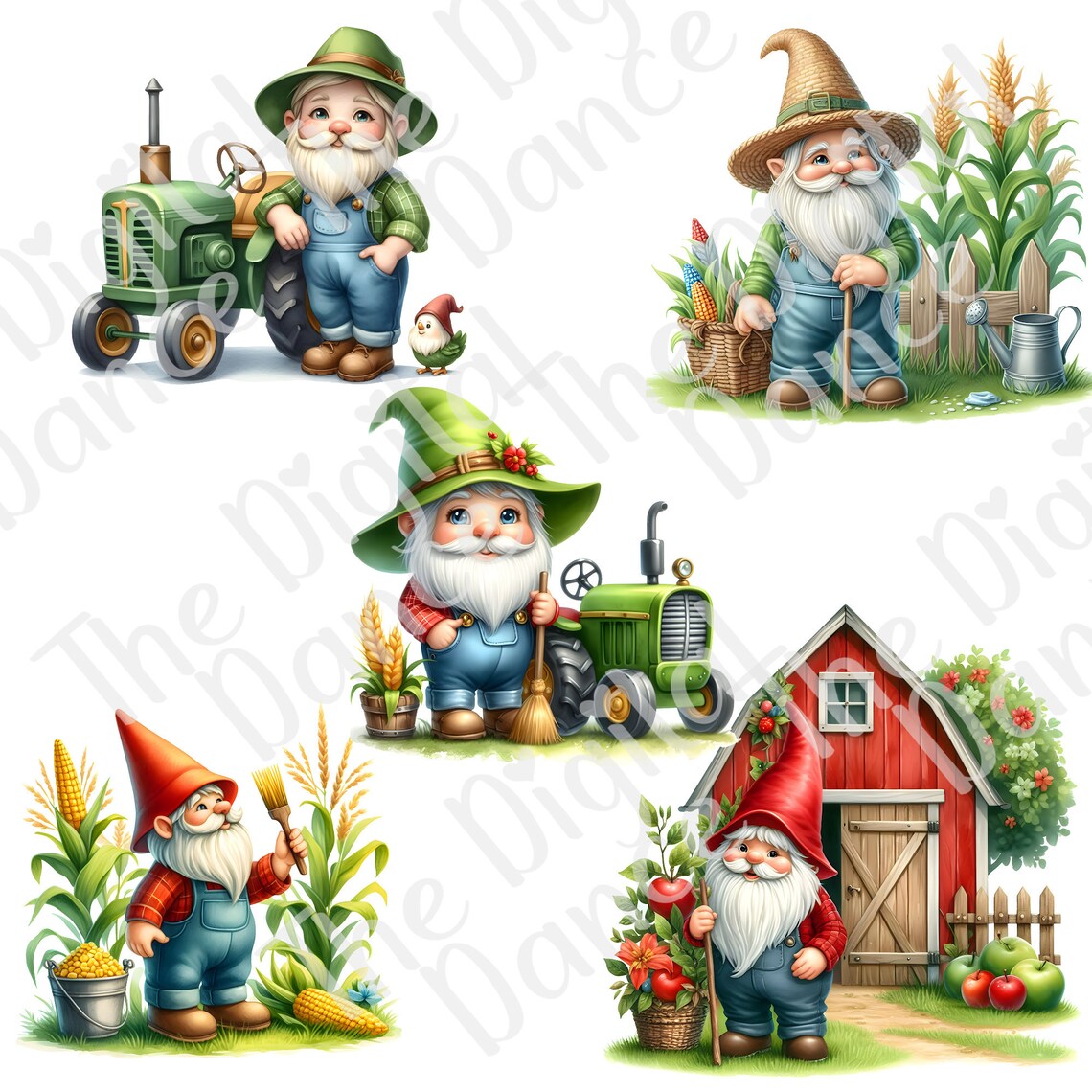Watercolor Farmer Gnome Clipart, Transparent, Png, Clipart, Gnome ...