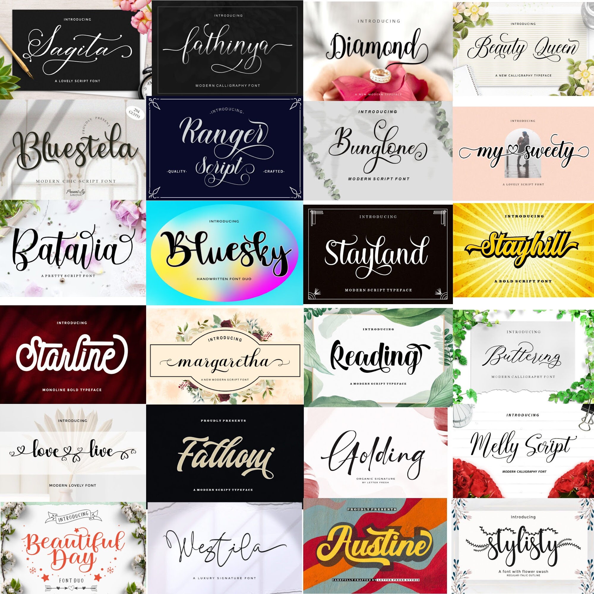 The Ultimate Vintage Font Collection Bundle, Cricut, Script Font, Fonts ...