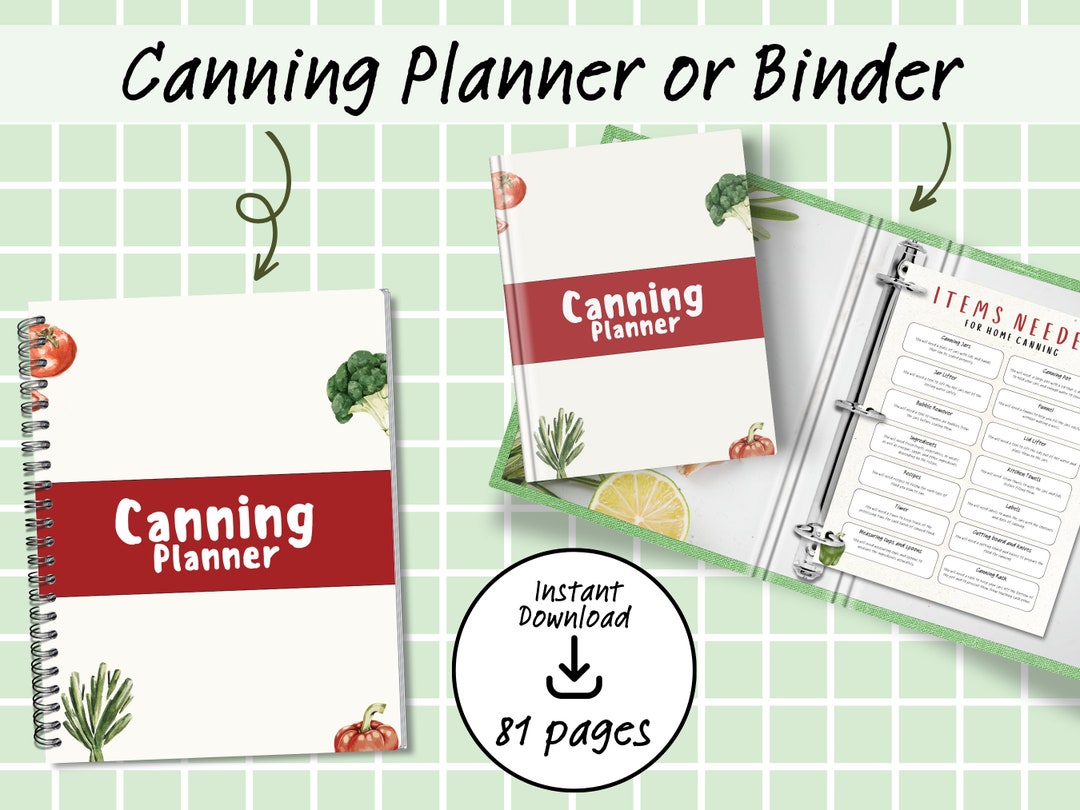 Canning Planner Journal, Food Preservation Planner, Log Book, Homestead ...