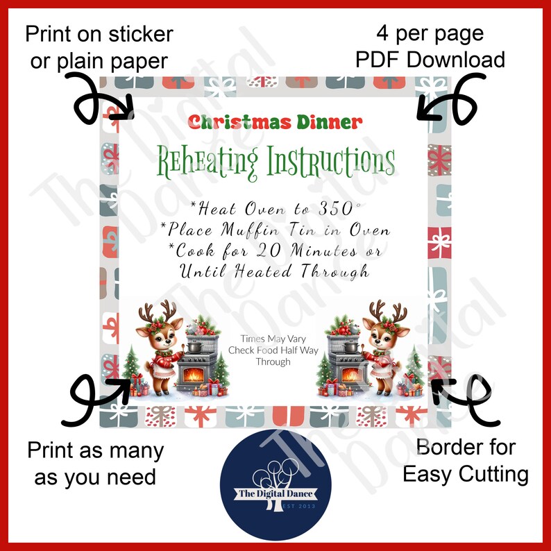 Printable Christmas Leftovers Printable Reheating Instructions ...