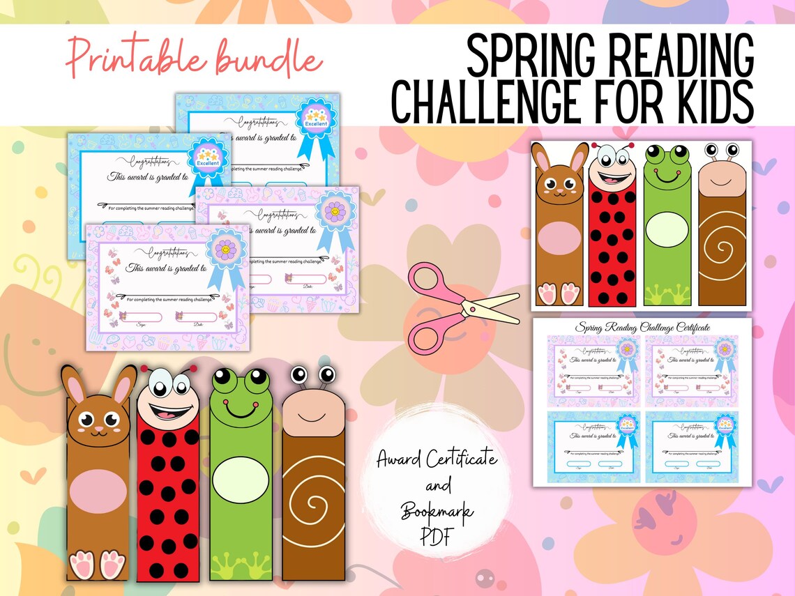 Spring Break Reading Challenge for Kids, Awards, Books, Reader, Log ...