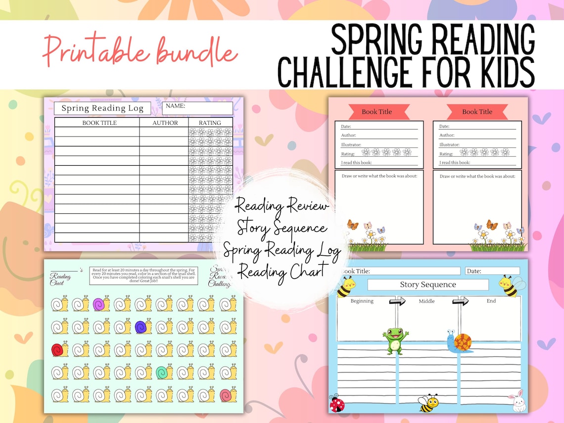 Spring Break Reading Challenge for Kids, Awards, Books, Reader, Log ...