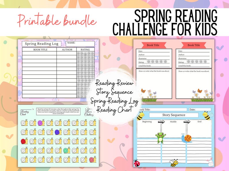 Spring Break Reading Challenge for Kids, Awards, Books, Reader, Log ...