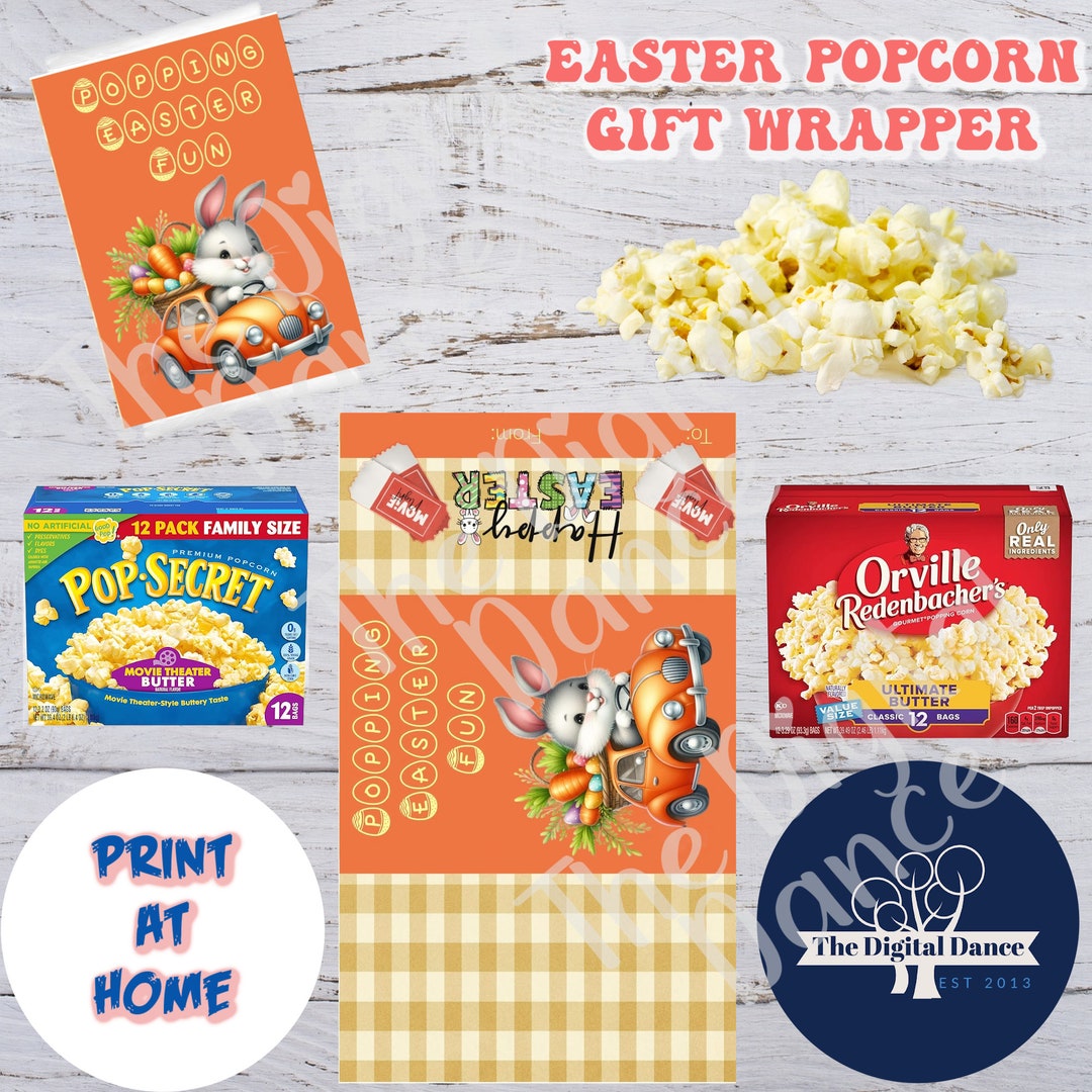 Digital Printable Easter Popcorn Wrapper - Instant Download - Party ...