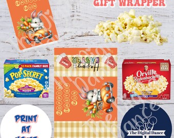 Digital Printable Easter Popcorn Wrapper Instant Download Party Favor ...
