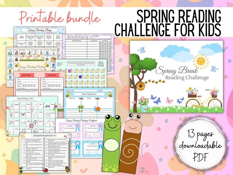 Spring Break Reading Challenge for Kids, Awards, Books, Reader, Log ...