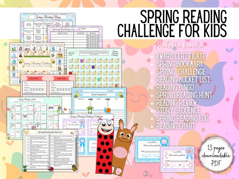 Spring Break Reading Challenge for Kids, Awards, Books, Reader, Log ...
