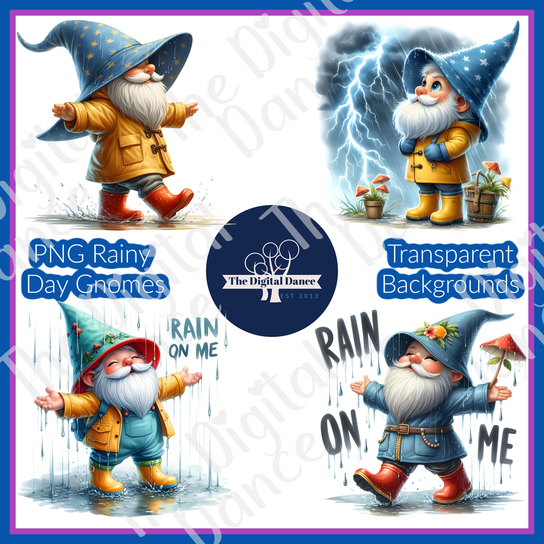 Watercolor Rainy Day Gnomes Clipart, Transparent, Png, Gnome Rainy Day ...
