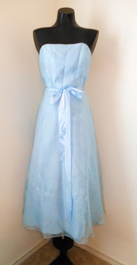 Beautiful Baby Blue Colored Dress With Sparkly Details...size | Etsy