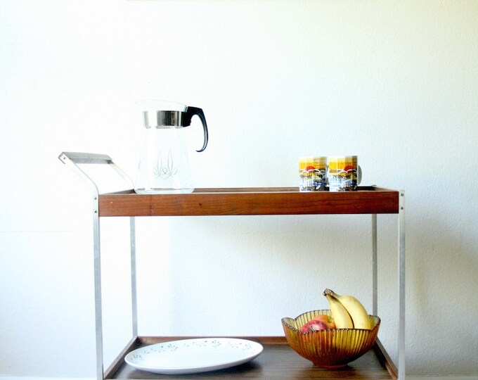 Vintage Salton Heated Serving Cart - George Nelson Style Walnut Bar ...