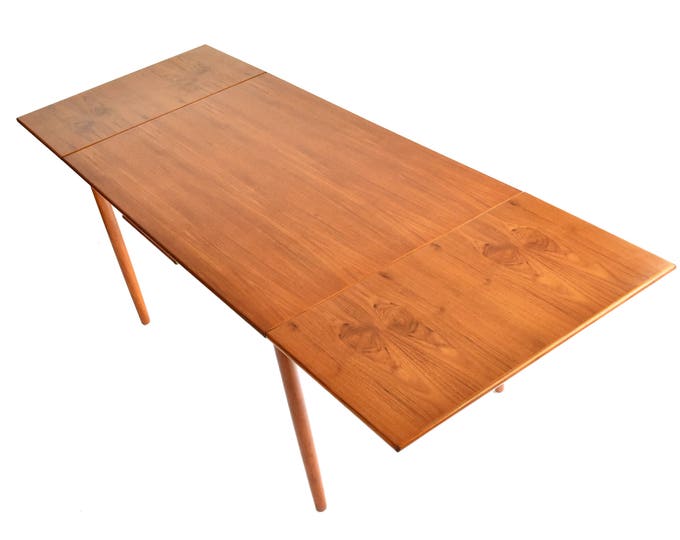 Mid Century Modern Teak Dining Table Danish Modern Draw Leaf Dining ...