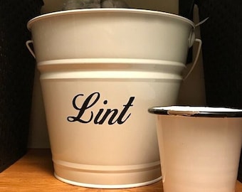 Lint Decal Sticker Lint Trash Can Decal Laundry Room Decal Lint ...