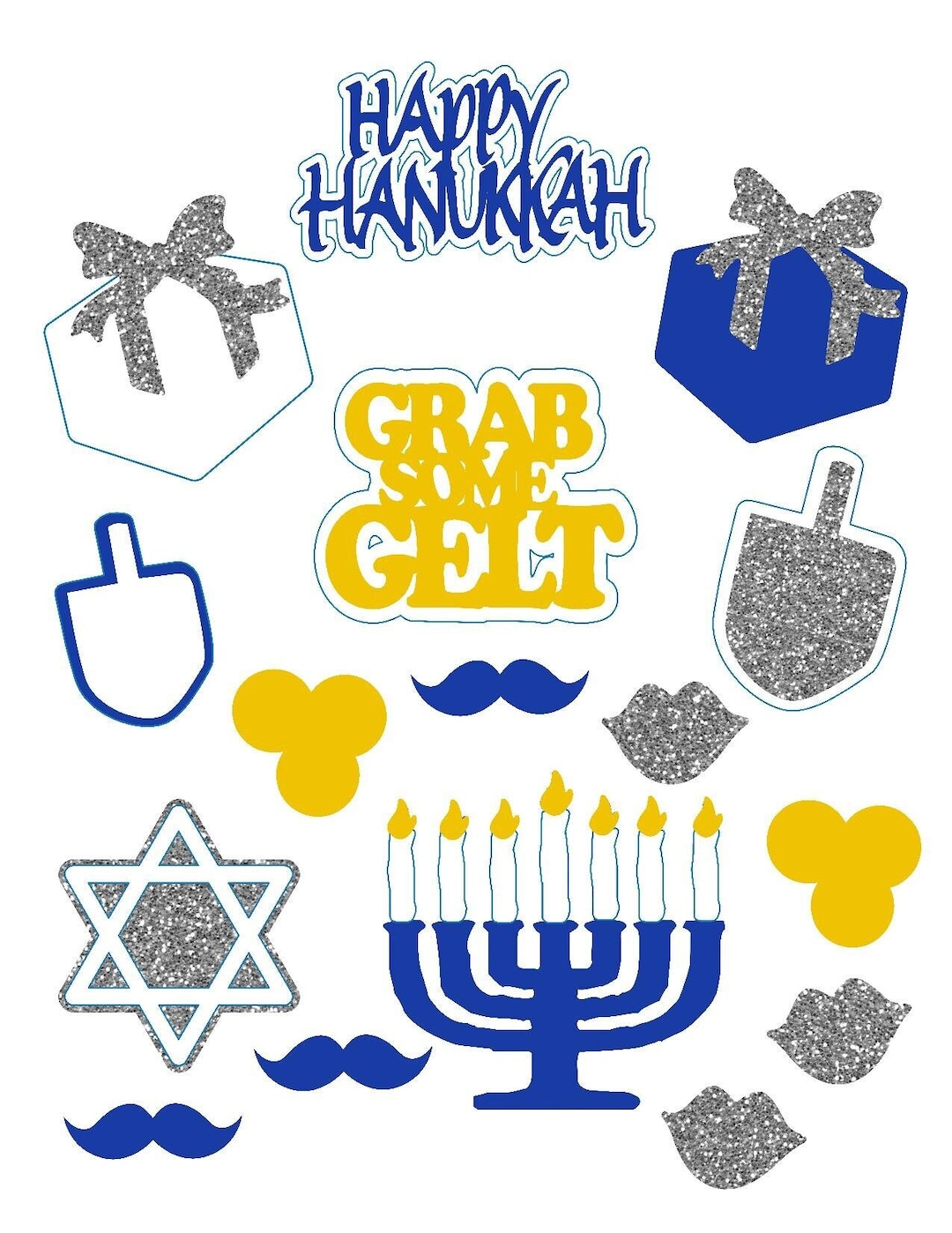 Digital Download Hanukkah Photo Booth Prop 16pc Printable - Etsy