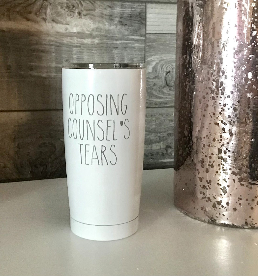 Opposing Counsel's Tears Gift for Lawyer Engraved Tumbler Funny Legal ...