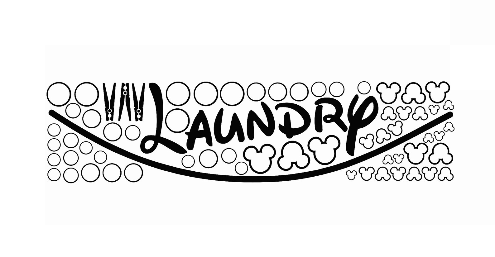 Disney Lettering Decals Laundry Disney Font Bubble Decals | Etsy