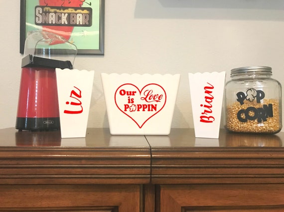 Our Love is Poppin Personalized Popcorn Bucket Set Valentine | Etsy