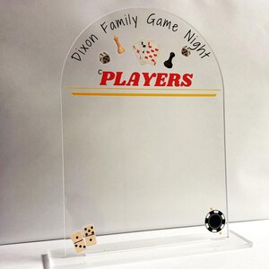 Gift for Family Game Night Score Board Personalized Game Night Score ...