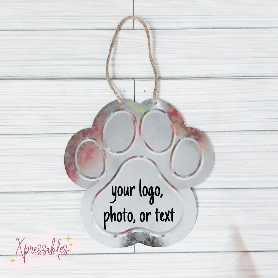 Custom Pet Sign Personalized Paw Print Tin Sign for New Pet Room Sign ...