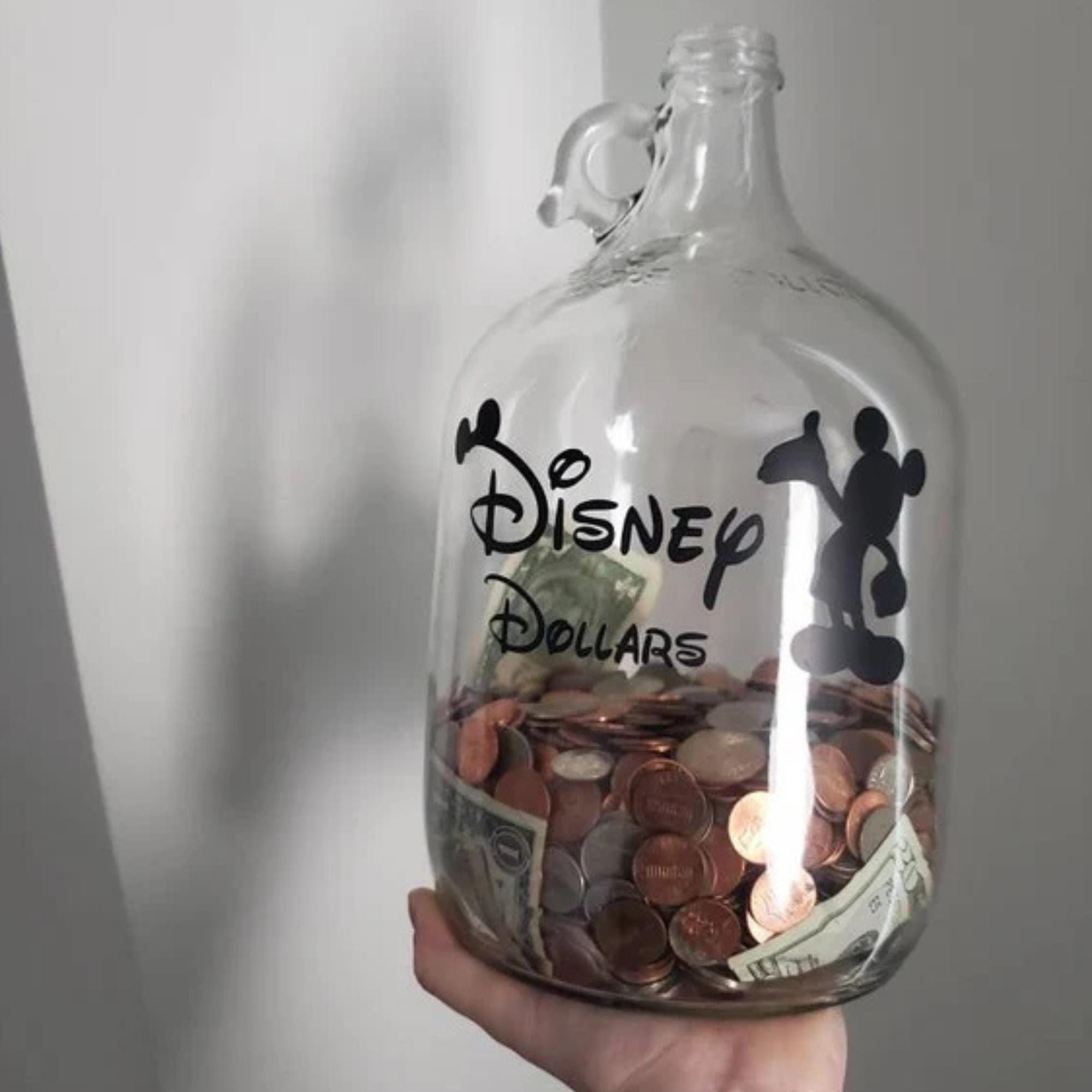 Savings Jar Decal Disney Vacation Fund Disney Dollars Adult Piggy Bank ...