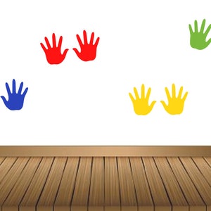 Hand Print Wall Decals 8 Handprint Decals 4 Sets of Hands Handprint ...