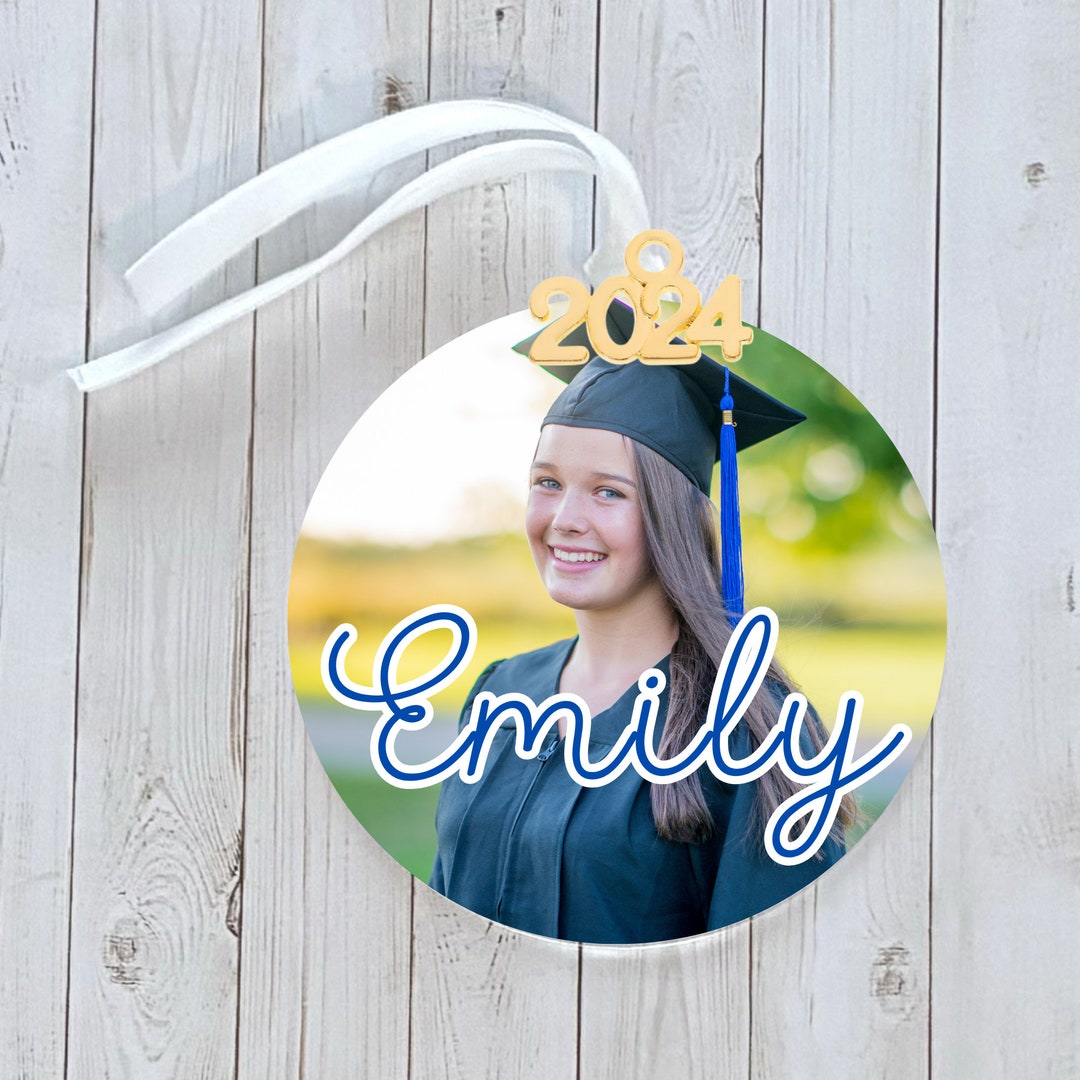 Photo Ornament Personalized Graduation 2024 Charm Graduation Rear View ...