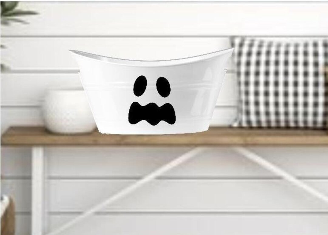 Halloween Candy Bucket Cute Ghost Halloween Candy Basket Black ...
