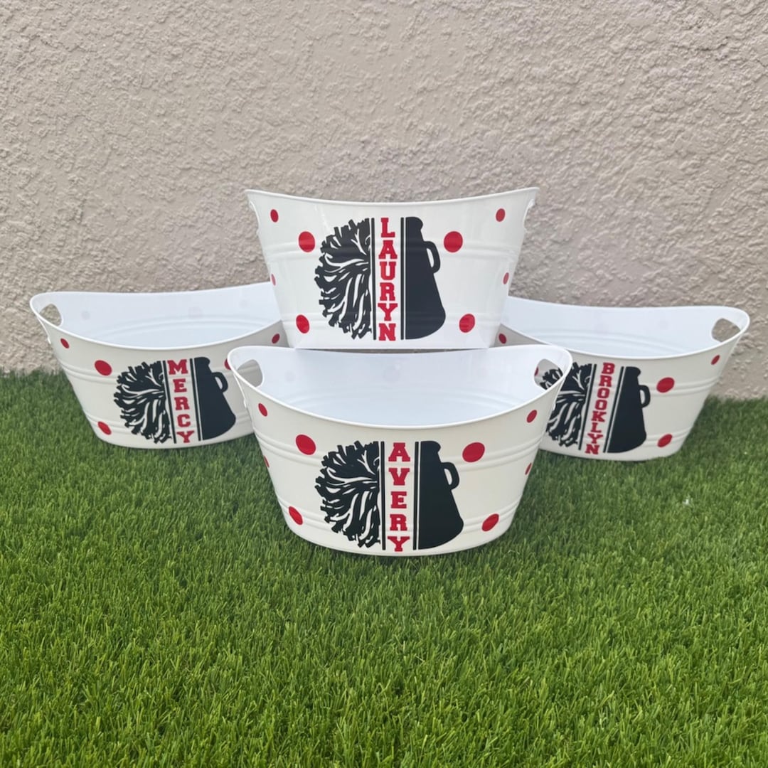 Personalized Cheerleading Gift Basket: Custom Senior Night Cheer Bucket ...