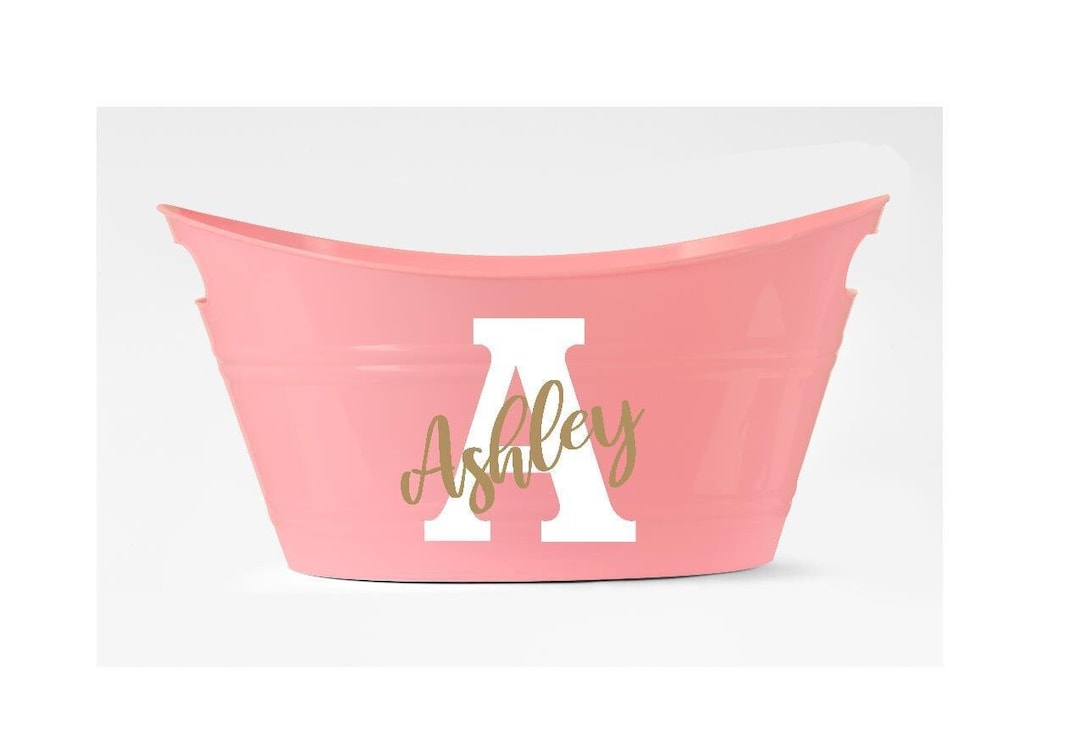 Personalized Basket Plastic Tote Personalized Bucket Personalized Gift ...