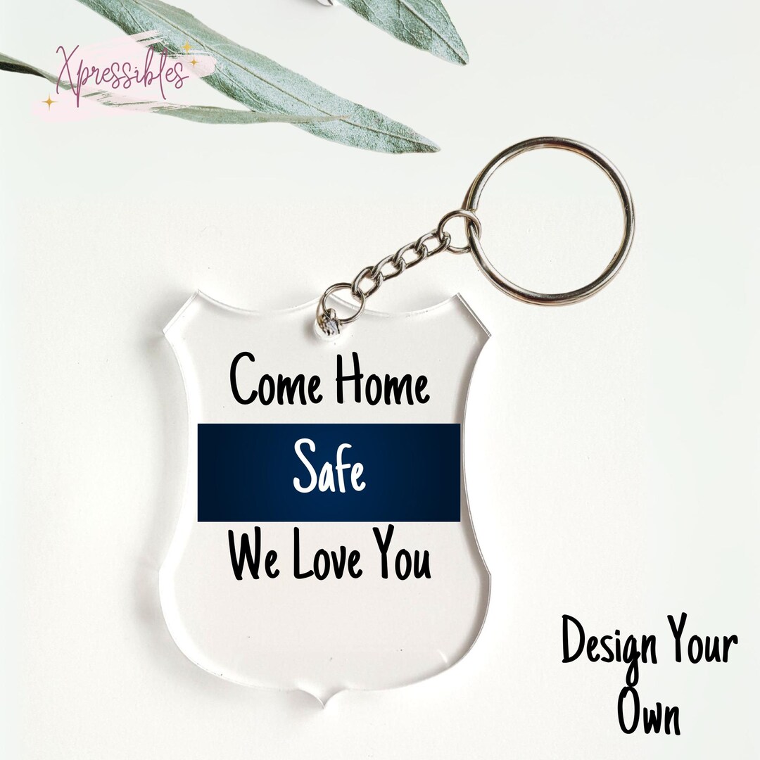 Thin Blue Line Custom Badge Key Chain Police Gift Keychain Law ...