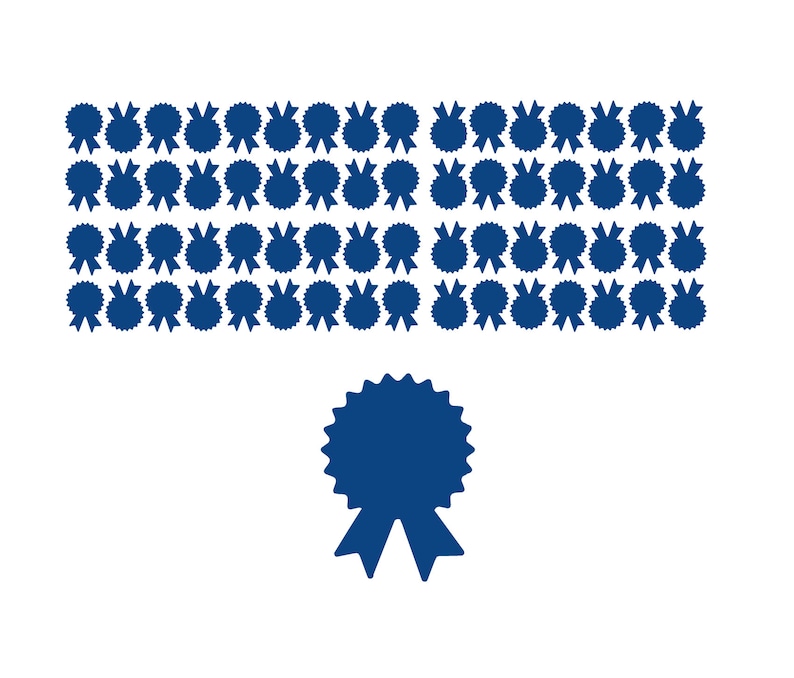 Blue Ribbon Decals Award Ribbon Stickers State Fair Party - Etsy