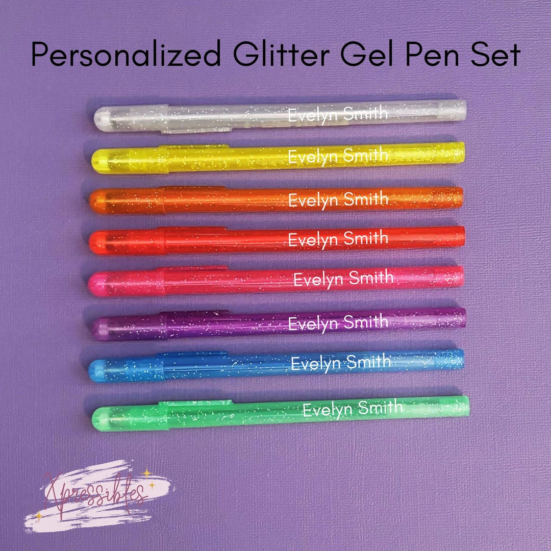 Personalized Glitter Gel Pen Set New Teacher Gift for Her Girly Glitter ...