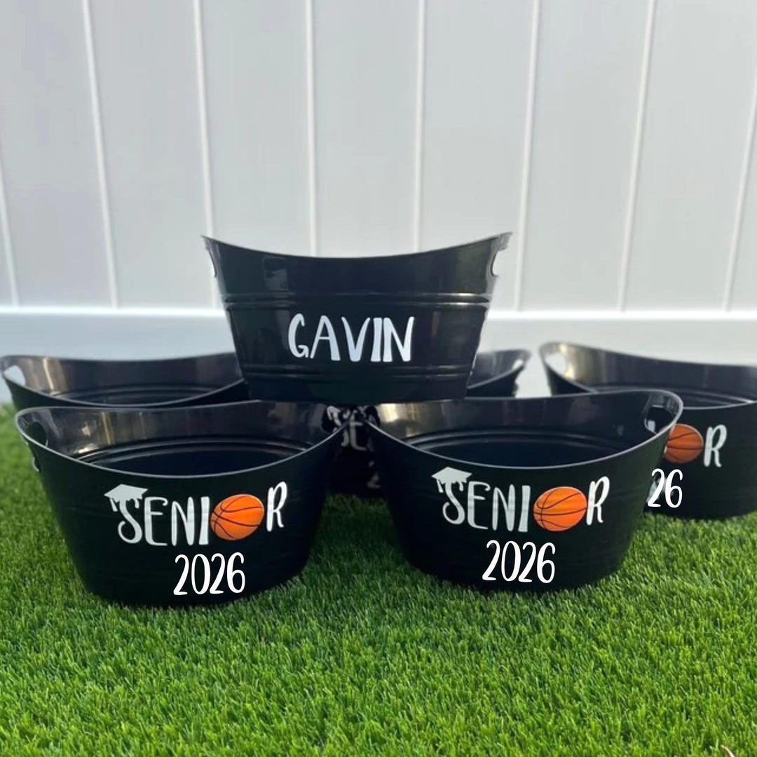 Basketball Player Gift Basket Personalized Bucket Senior Graduation ...