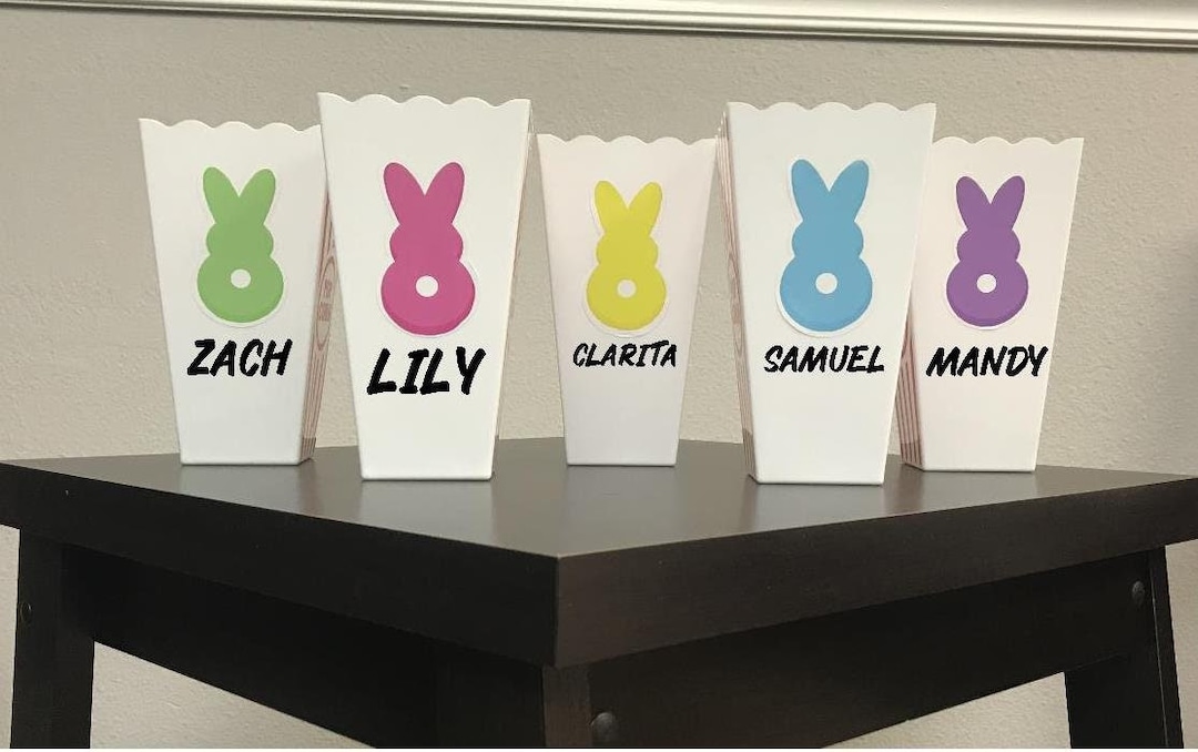 Personalized Popcorn Container Easter Basket Filler Easter Bunny Peep ...