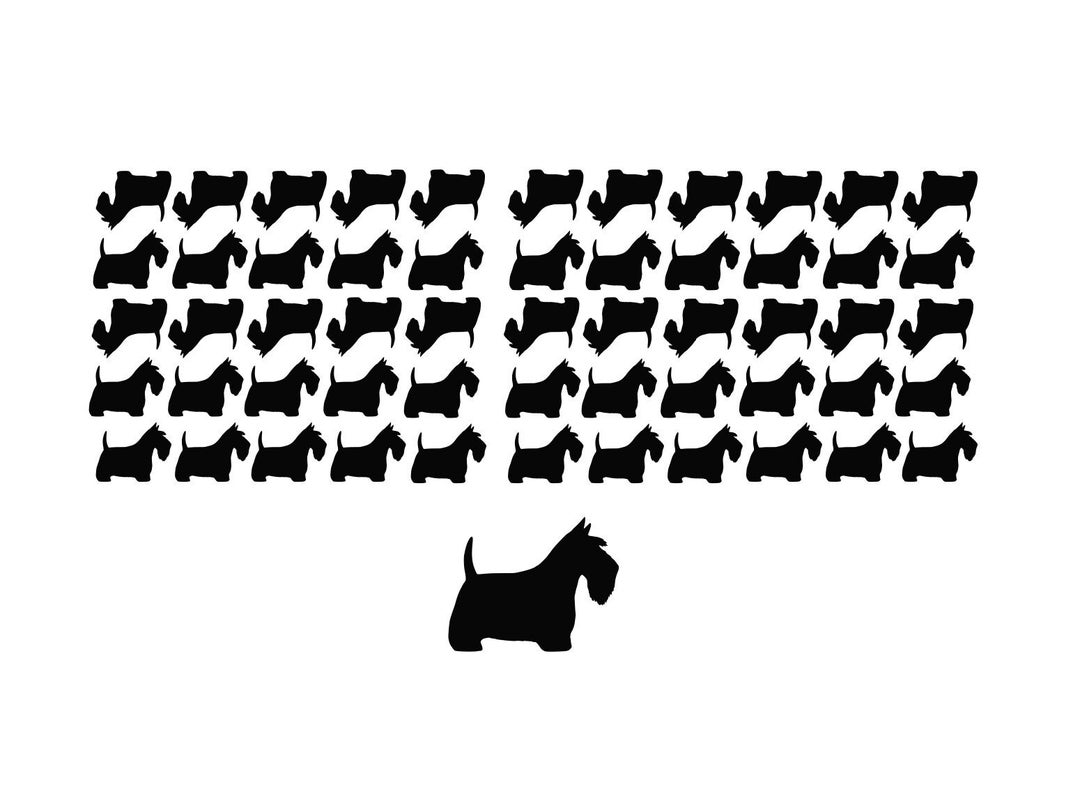 Scotty Dog Decals Choose Size & Color Scotty Dog Stickers Scottish ...