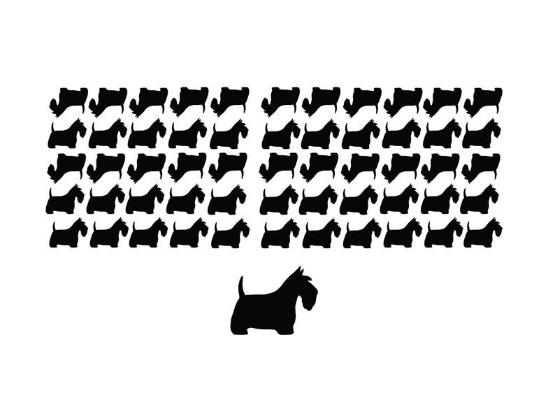 Scotty Dog Decals Choose Size & Color Scotty Dog Stickers Scottish ...