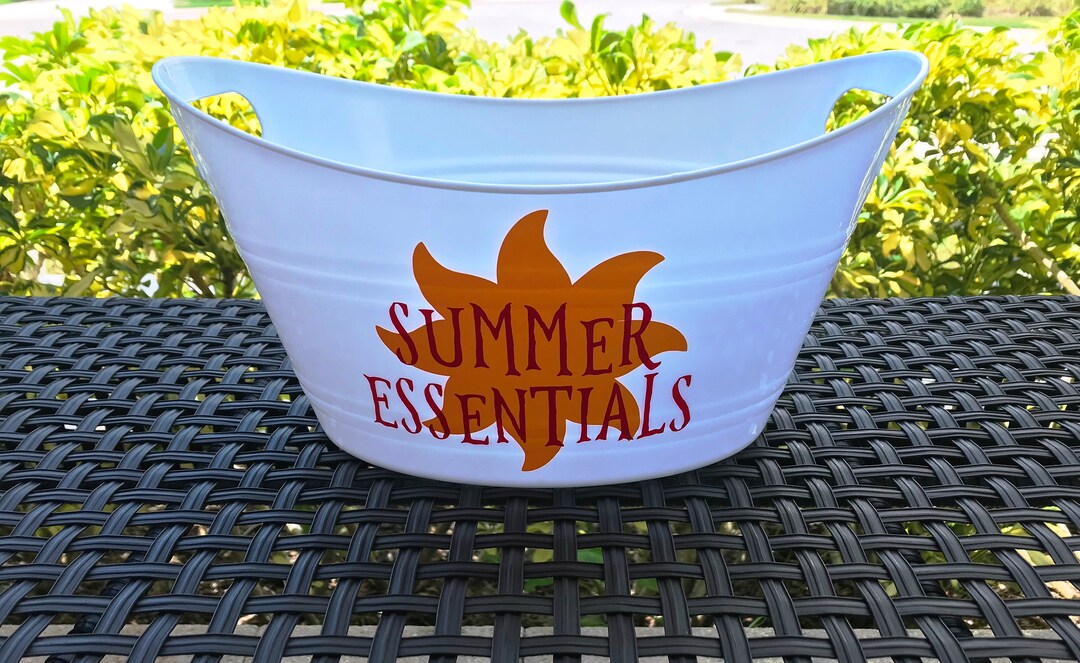 Outdoor Basket Summer Essentials Sunscreen Basket Pool Side Beverage ...