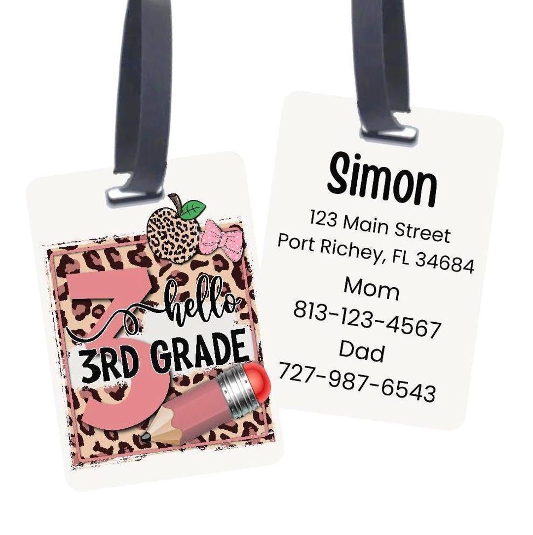 Personalized Kids Bag Tag Back to School Retro Backpack Name Tag Kid ...