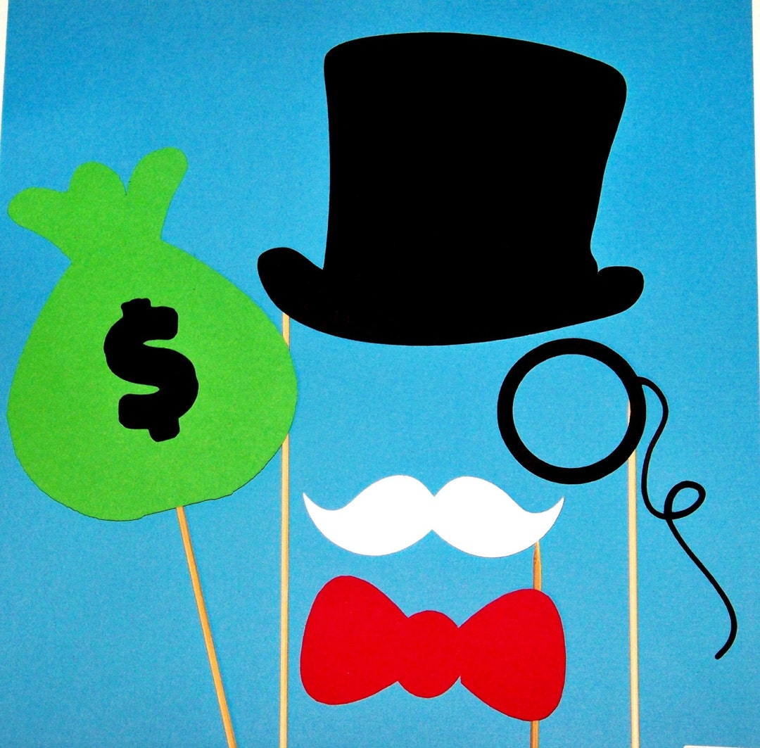 Printable Monopoly Photo Booth Props Monopoly Man Top Hat - Etsy