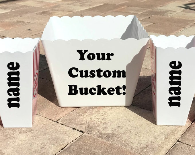 Personalized Popcorn Tub Custom Popcorn Tub Party Favor Custom Popcorn ...