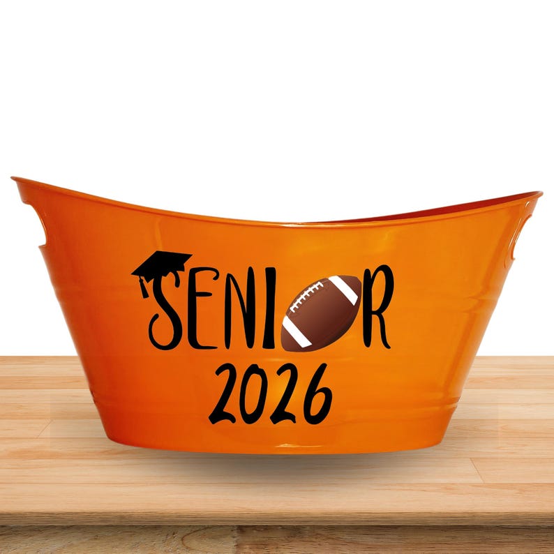 Personalized Football Bucket Class of 2026 Graduation Gift Basket ...