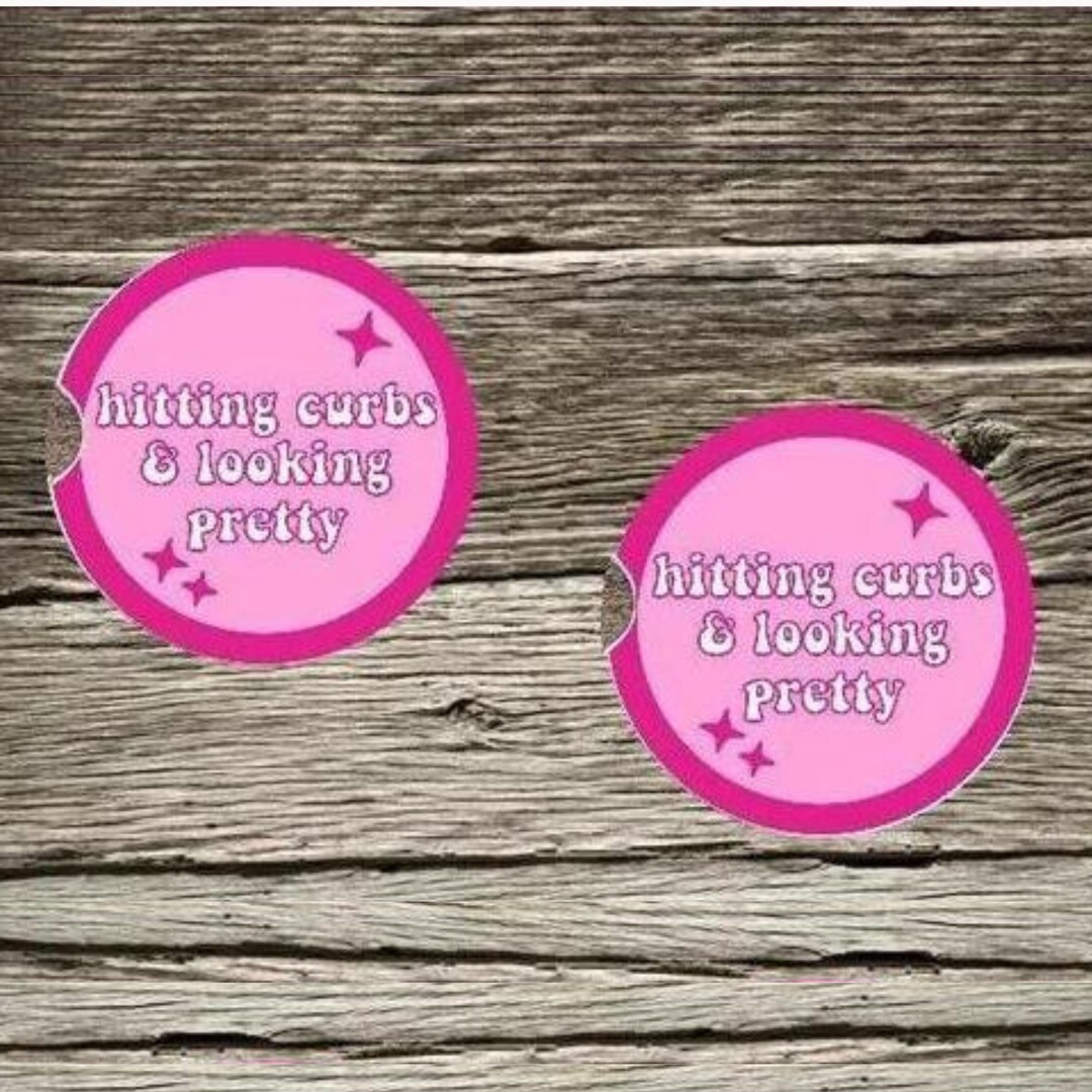 Custom Girly Car Coaster Set Hitting Curbs & Looking Pretty Ceramic ...