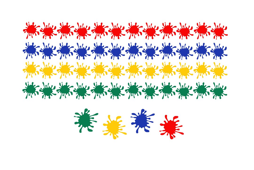 Paint Splatter Decals 48 Paint Ball Birthday Invitation Seals Mini ...