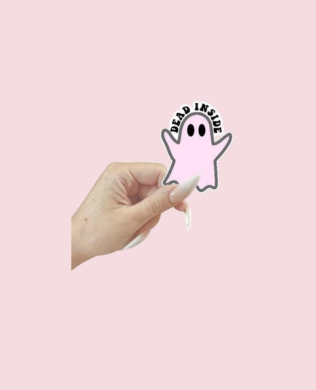 Ghost Dead Inside Sticker Halloween Pink Goth Sticker Spooky Sticker ...