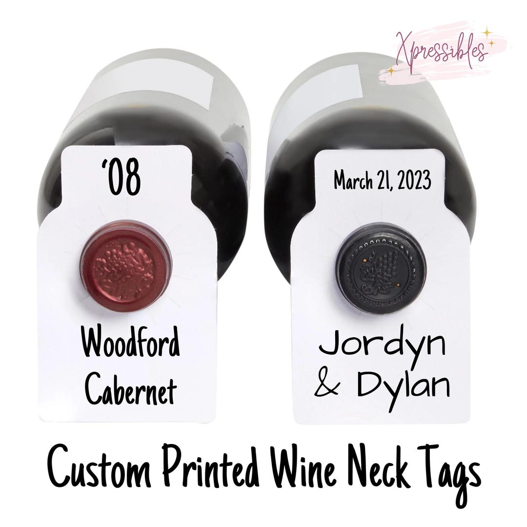 Custom Wine Bottle Neck Tags: Personalized Party Favor - Etsy